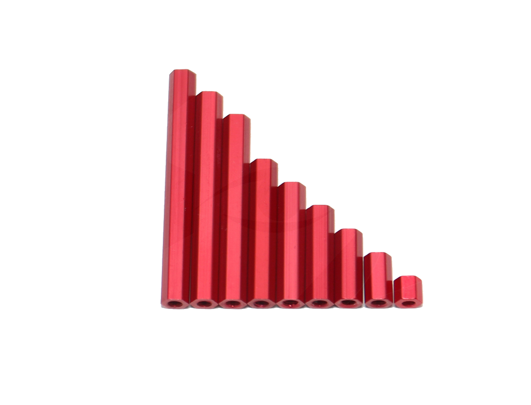 RMRC M3 Alu Hex Standoff Red - 5mm (4pcs) - www.readymaderc.com