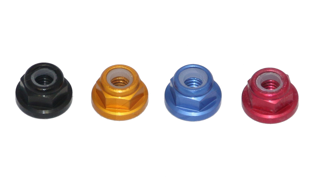 RMRC - M5 CW Aluminum Flange Lock Nut - Red (4pc) - www.readymaderc.com