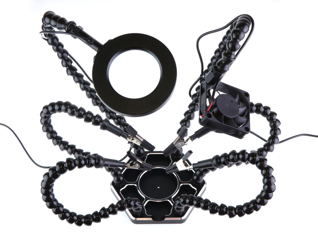 Helping Hands with LED Magnifier Lamp & Fan - RMRC