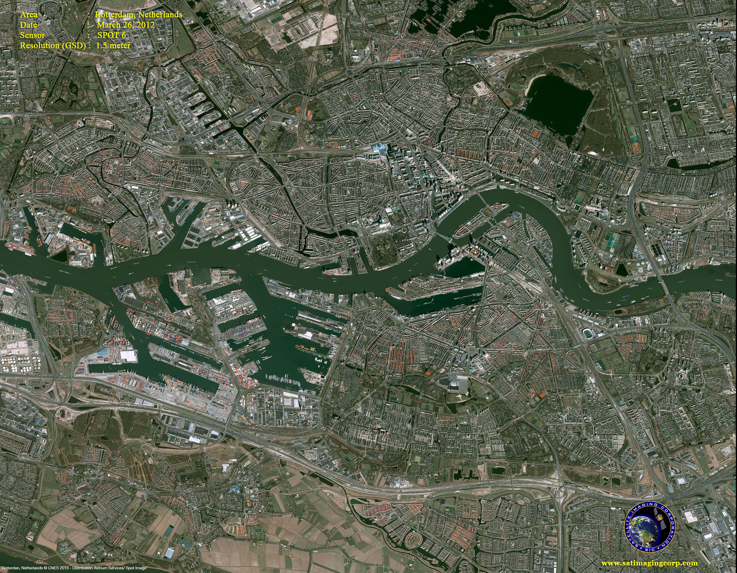 SPOT 6 Satellite Image of Rotterdam, Netherlands | Satellite Imaging Corp