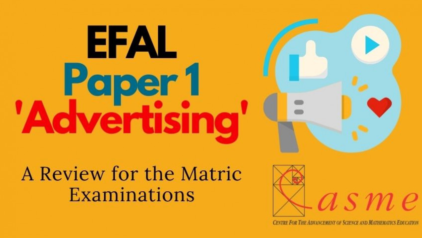 English FAL - Paper 1 - Advertising