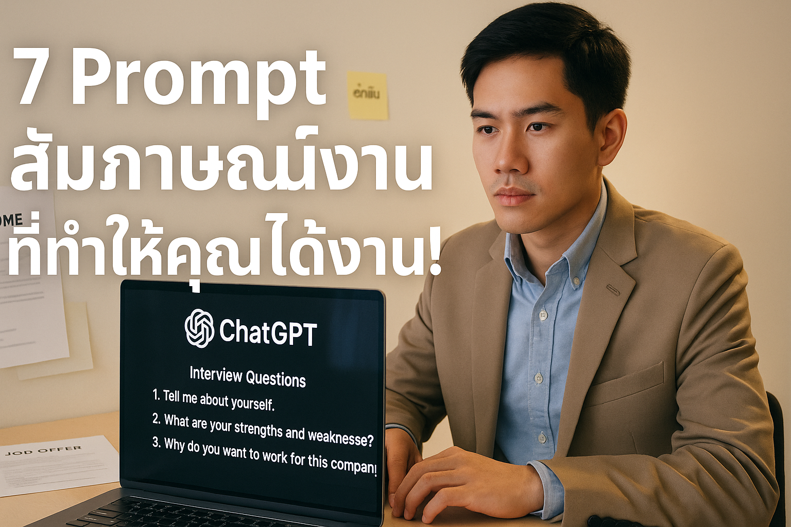 7 Prompt ChatGPT ขั้นสูง เตรียมสอบสัมภาษณ์ให้ผ่านแบบมือโปร