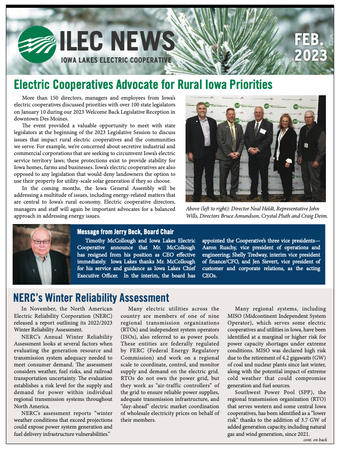 Communications (Annual Report, Newsletters & Bill Stuffer) | Iowa Lakes ...