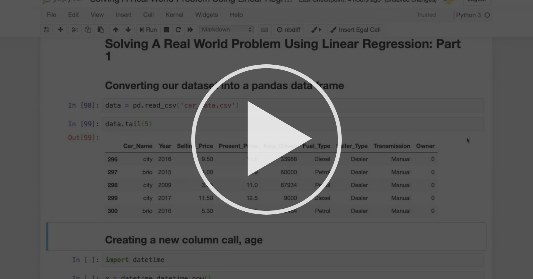 Solving A Real World Problem Using Linear Regression Modeling Part 1