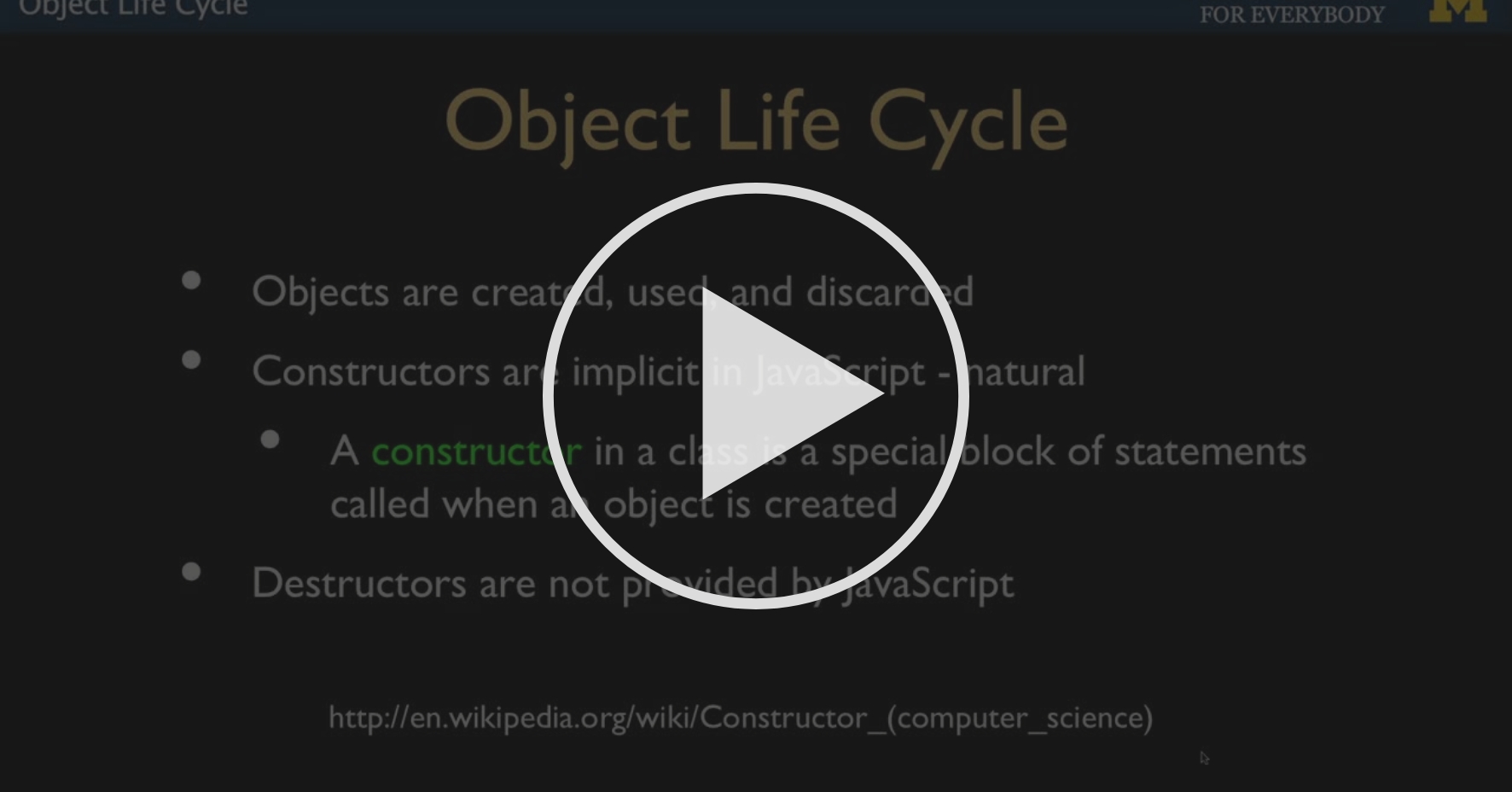 Javascript Object Life Cycle Javascript Objects Coursera