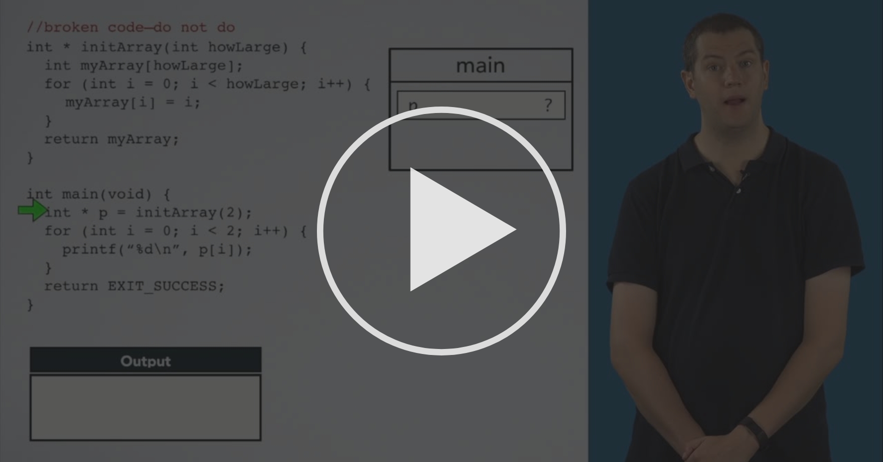 Dangling Pointers - Arrays | Coursera Dangling Pointers - Arrays | Coursera