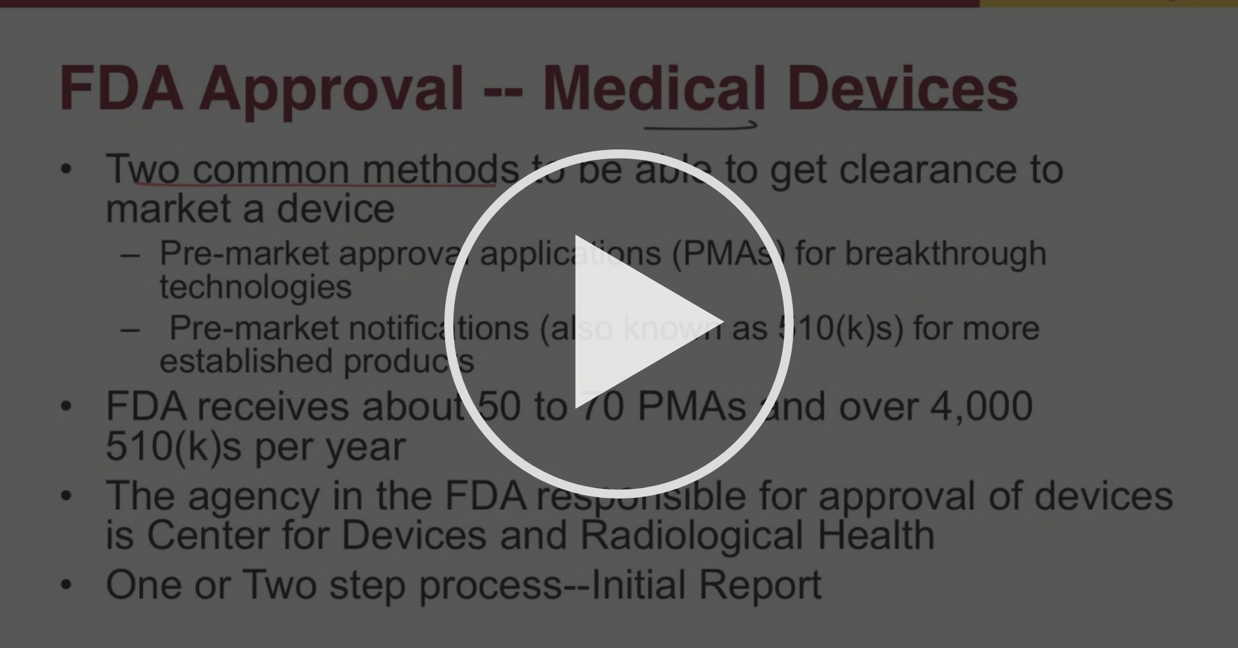 4.2.3 Obtaining FDA Approval for Medical Devices - MEDICAL TECHNOLOGY ...