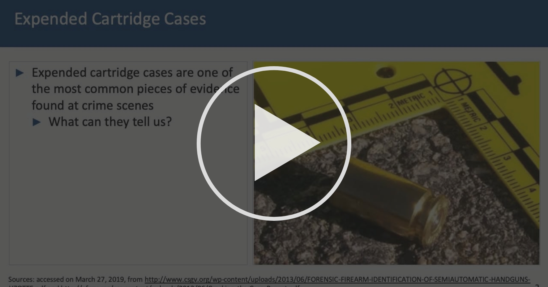 Ballistic Identification and National Integrated Ballistic Information ...
