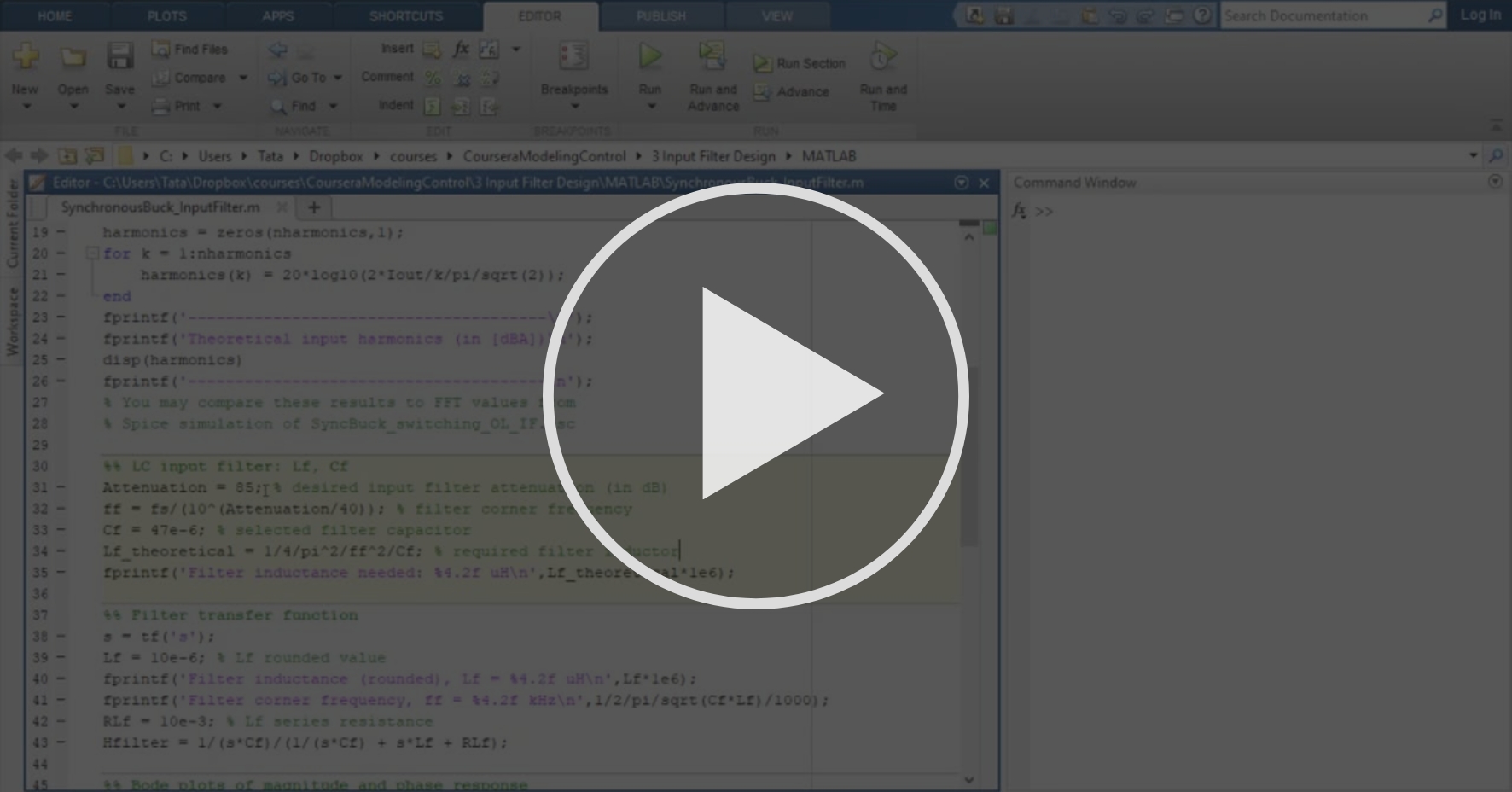 Overview of MATLAB and Spice examples - Introduction to Input Filter ...