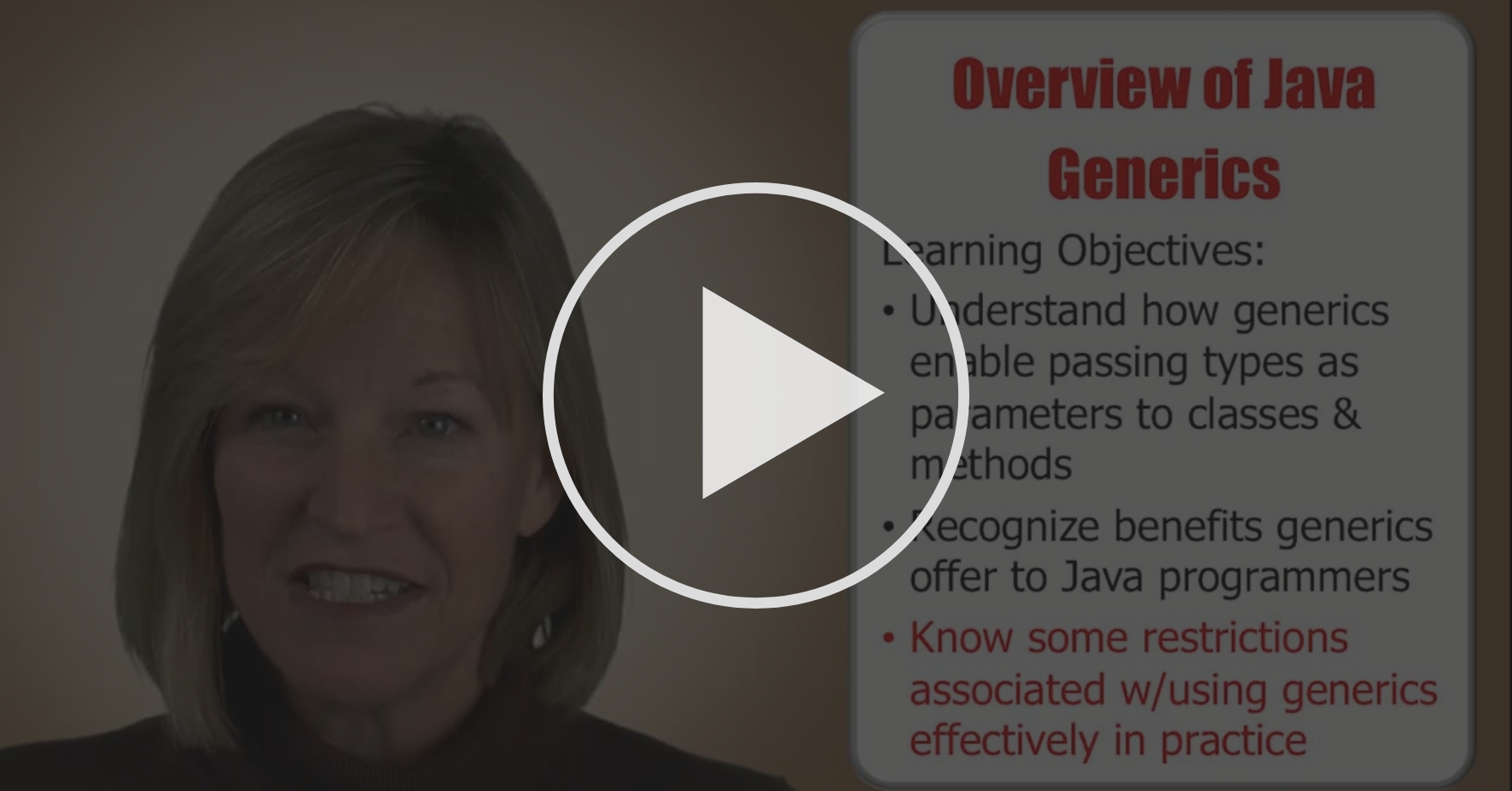 Overview of Java Generics - Module 6: Classes and Interfaces | Coursera