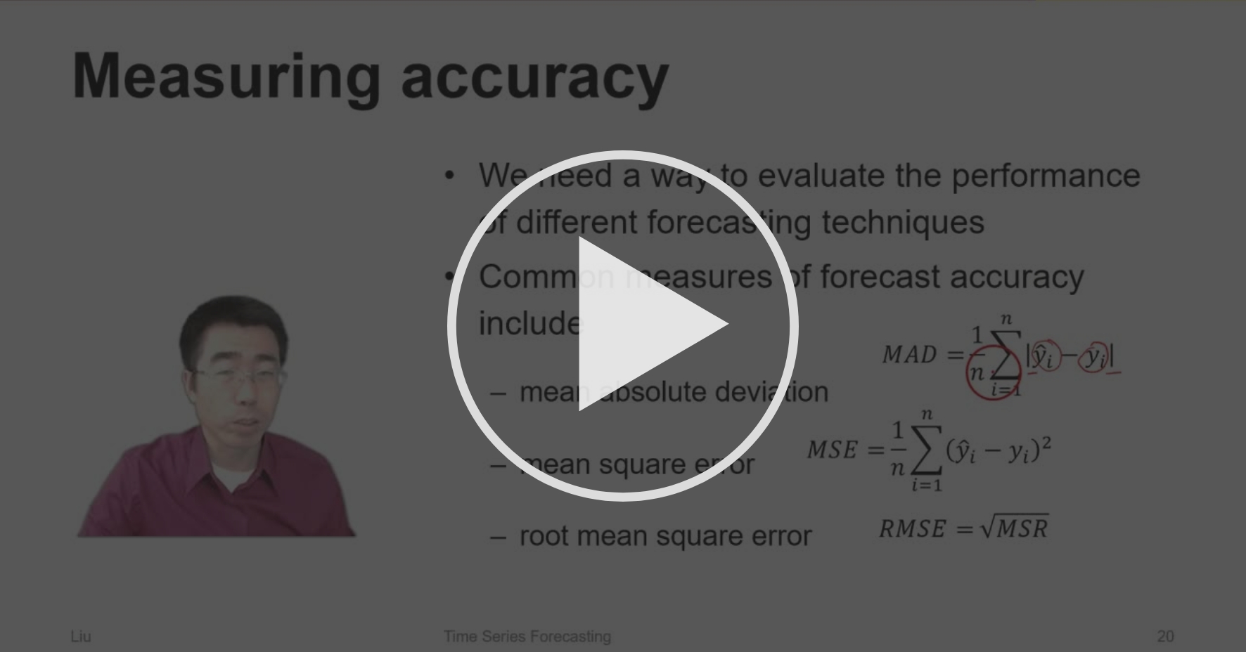 Model Accuracy Metrics Week Module 4 Time Series Forecasting Coursera