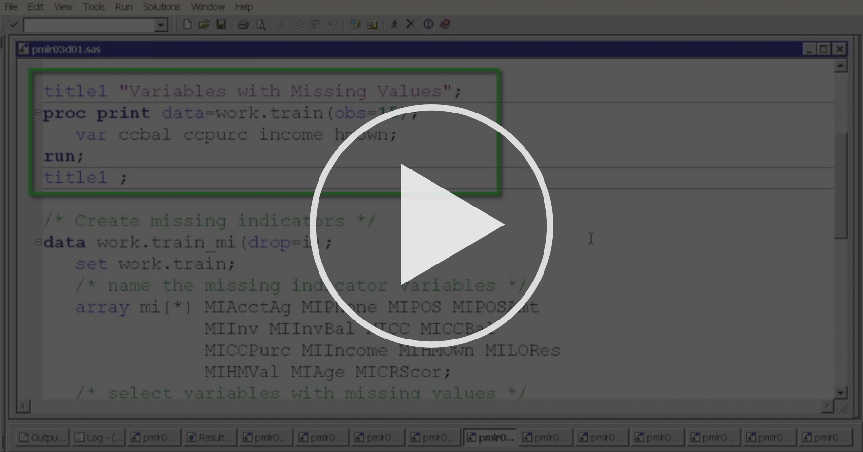 Demo Imputing Missing Values Preparing The Input Variables Part 1 Coursera