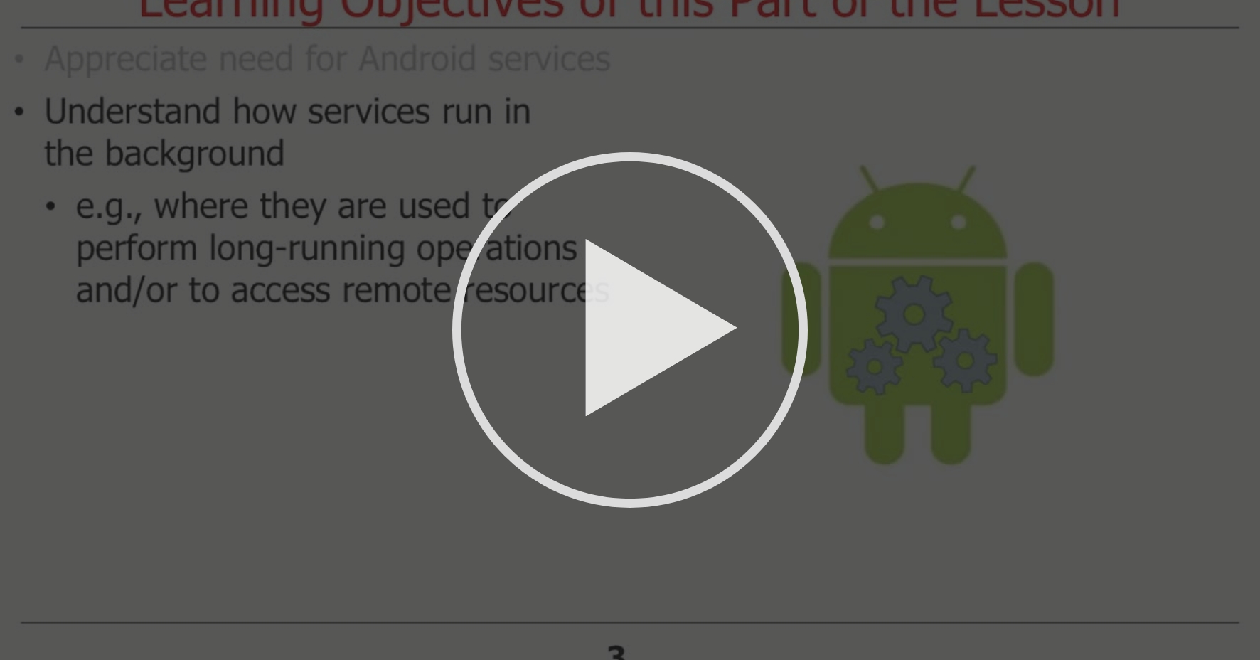Overview of Android Services (Part 1) - Android Started and Bound Services | Coursera