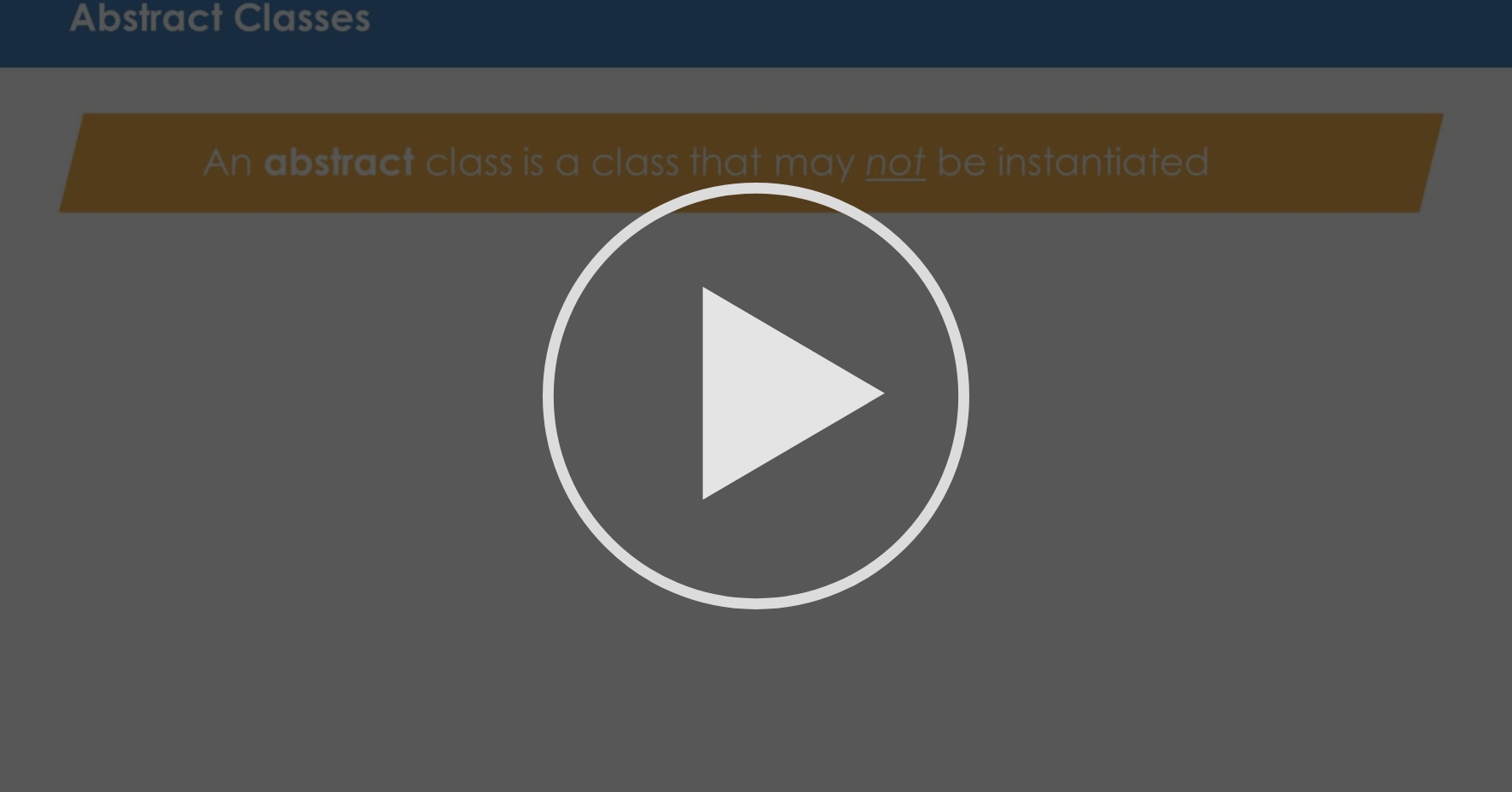 Abstract Classes - Why and When? - Abstract Classes | Coursera Abstract Classes - Why and When? - Abstract Classes | Coursera