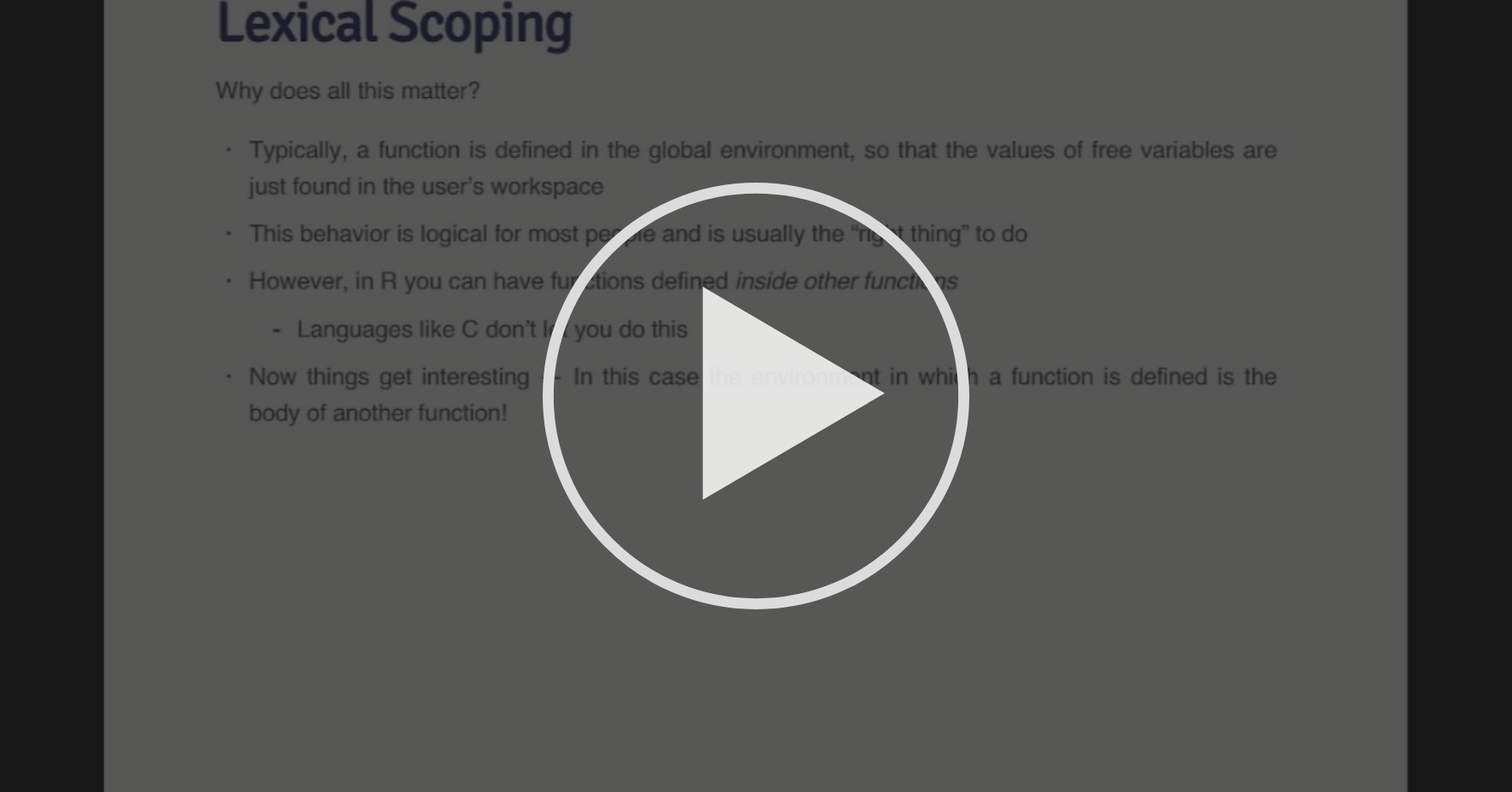 Scoping Rules R Scoping Rules Week 2 Programming With R Coursera