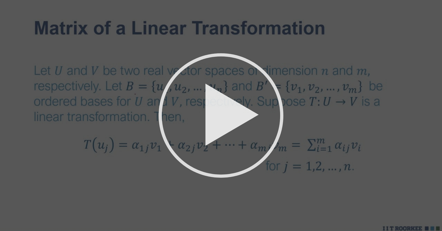 Matrix Associated with a Linear Transformation - Linear Transformations ...