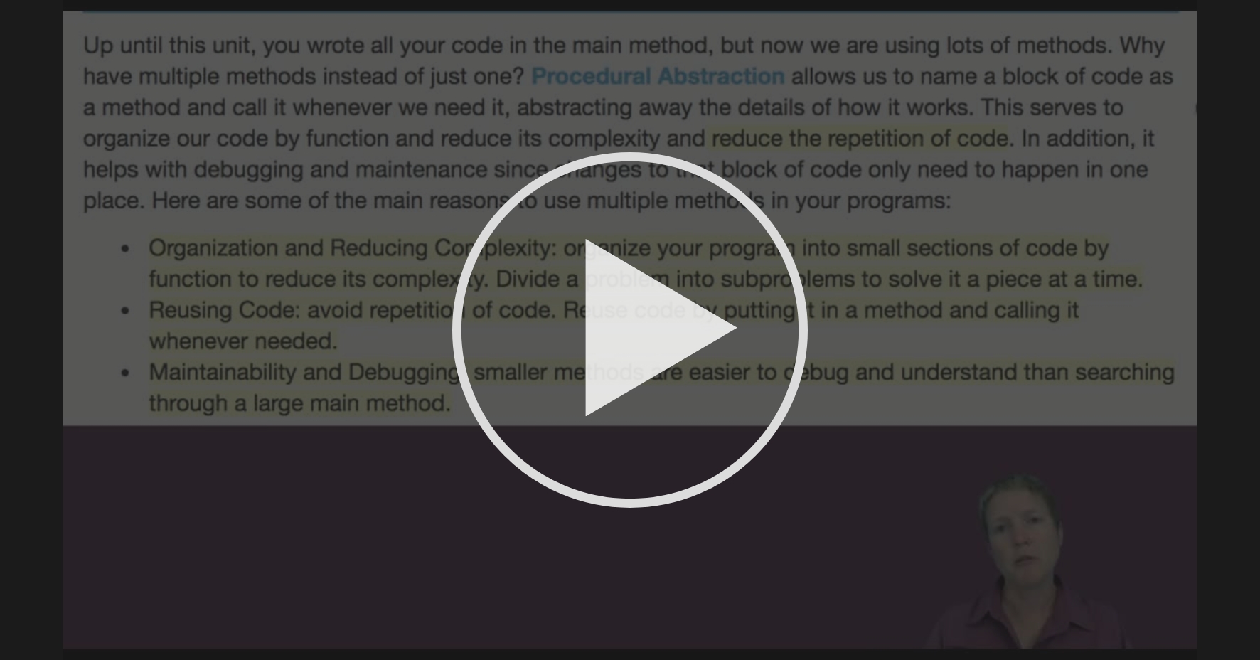 Writing Methods Part 1 - Creating Classes (Unit 5): Learn as a Student | Coursera