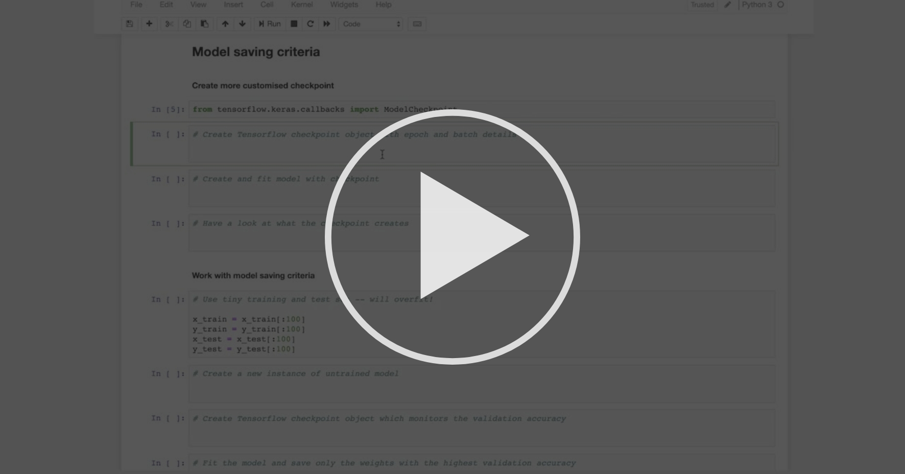 [coding Tutorial] Model Saving Criteria Saving And Loading Models Coursera