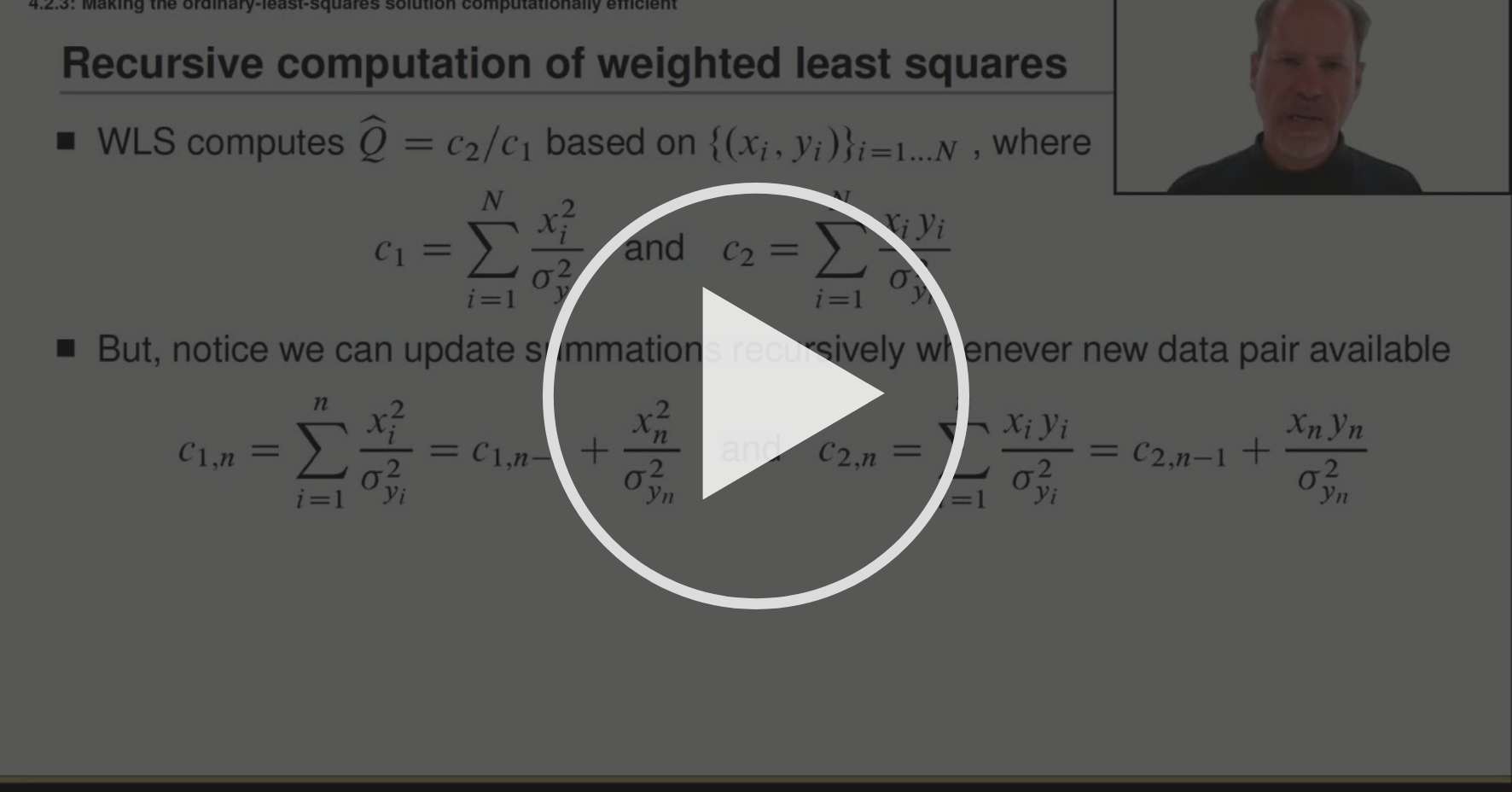 4.2.3: Making the ordinary-least-squares solution computationally efficient - Total-least ...