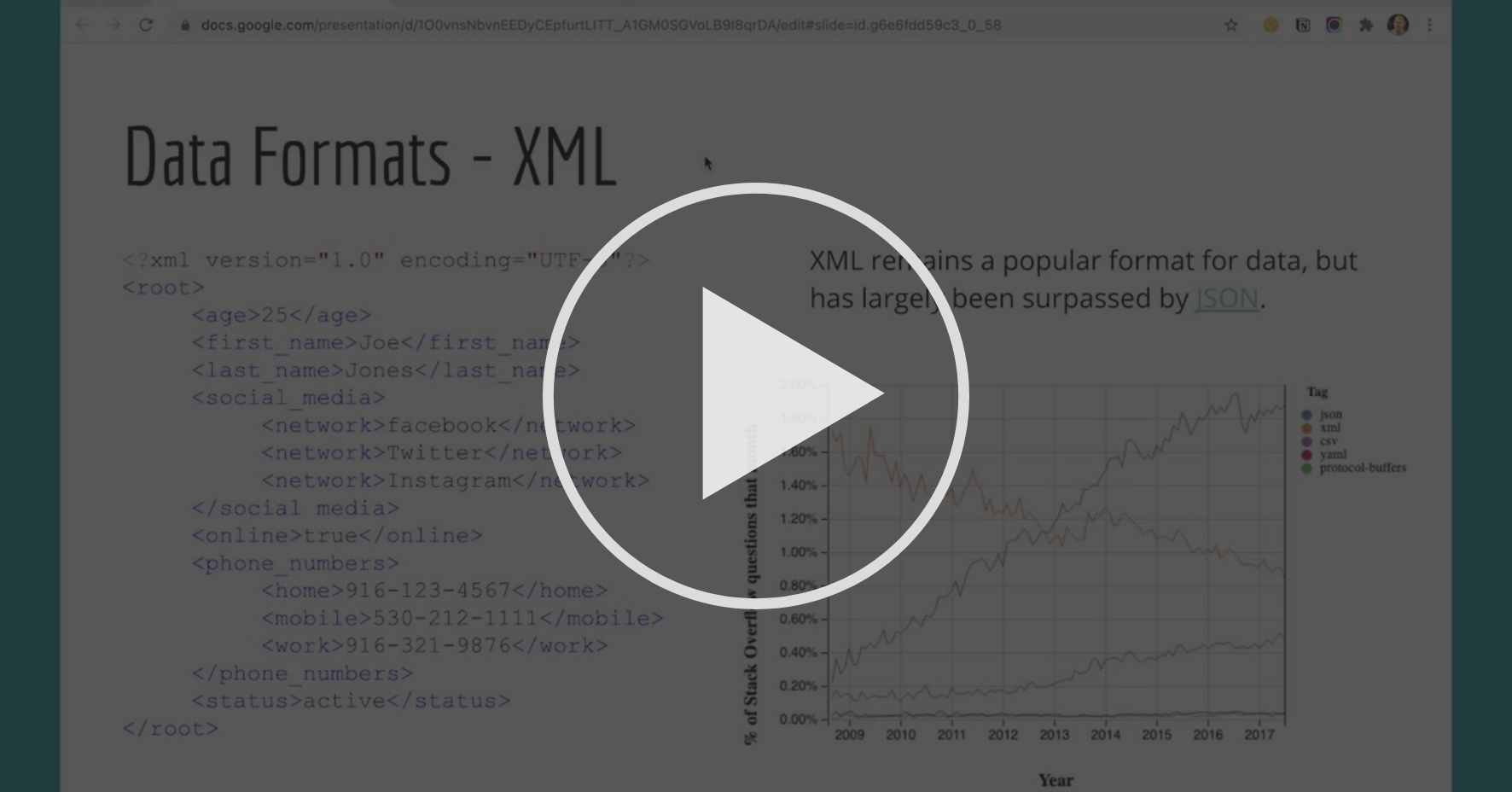 Data Formats - XML - Introduction to Objects & Data in JavaScript ...