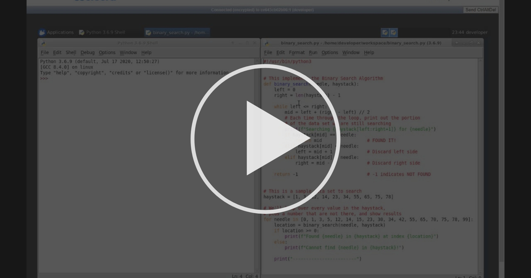 Binary Search Demo - Algorithms | Coursera