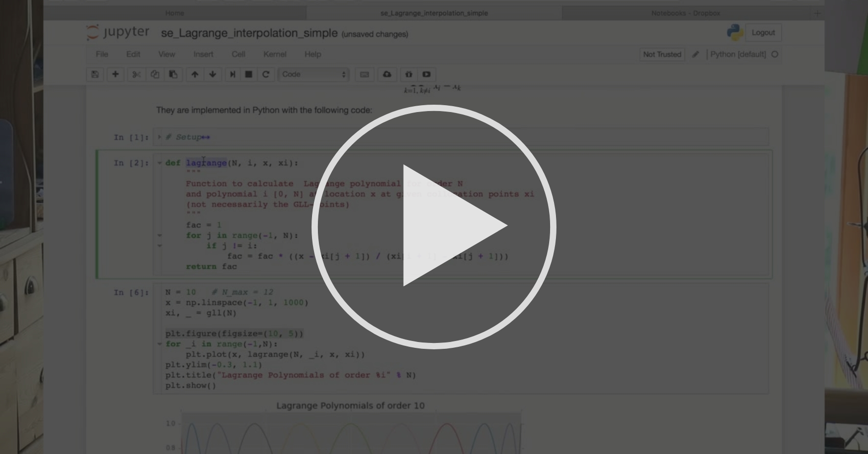 W8V5 Python:Lagrange Interpolation - Week 08 The Spectral-Element ...
