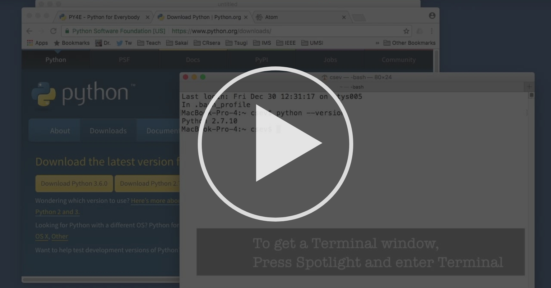 Macintosh: Como usar o Python e escrever um programa - Python Orientado a Objetos | Coursera
