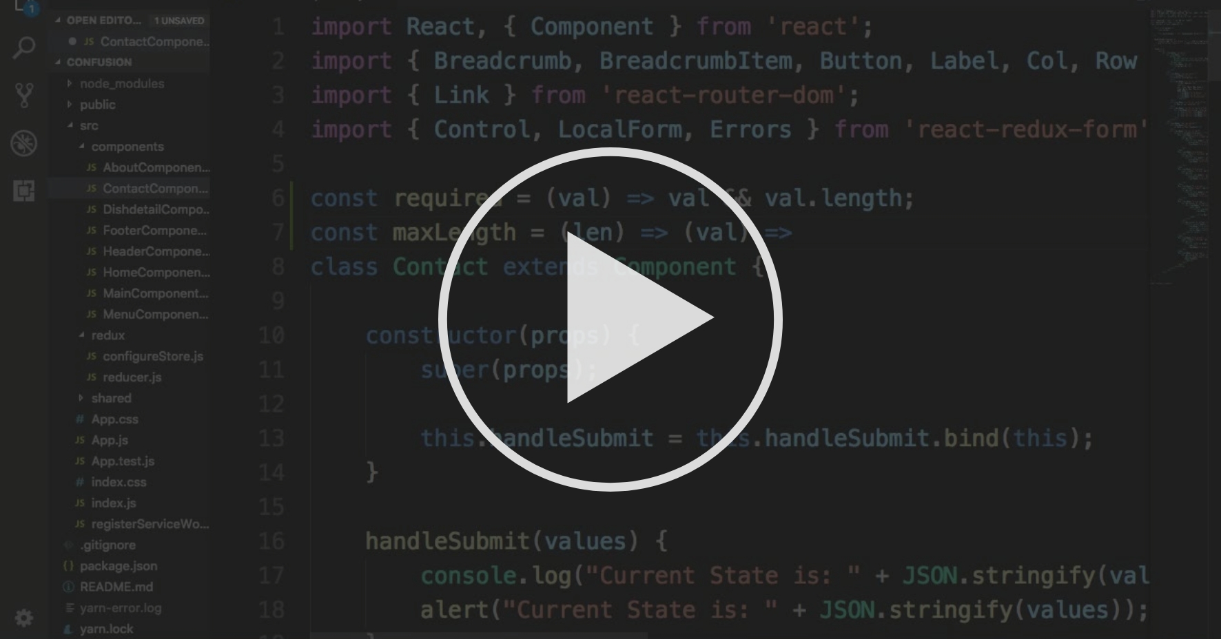 Exercise Video React Redux Form Validation React