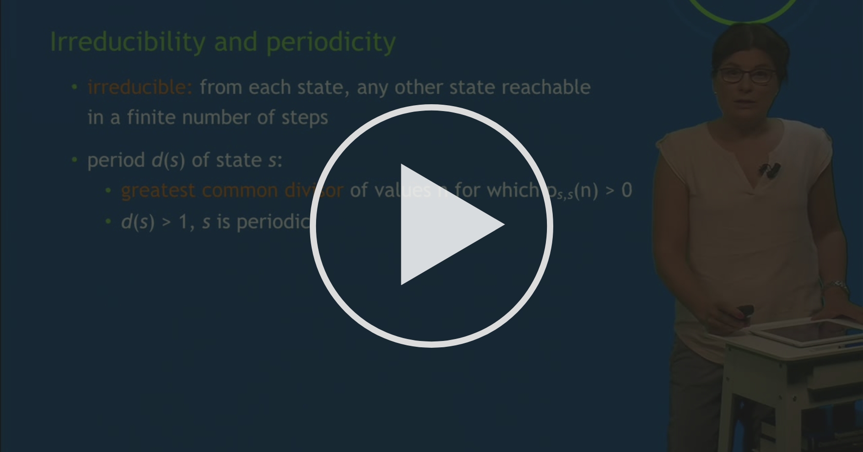 Steady-state probabilities - Discrete Time Markov Chains | Coursera