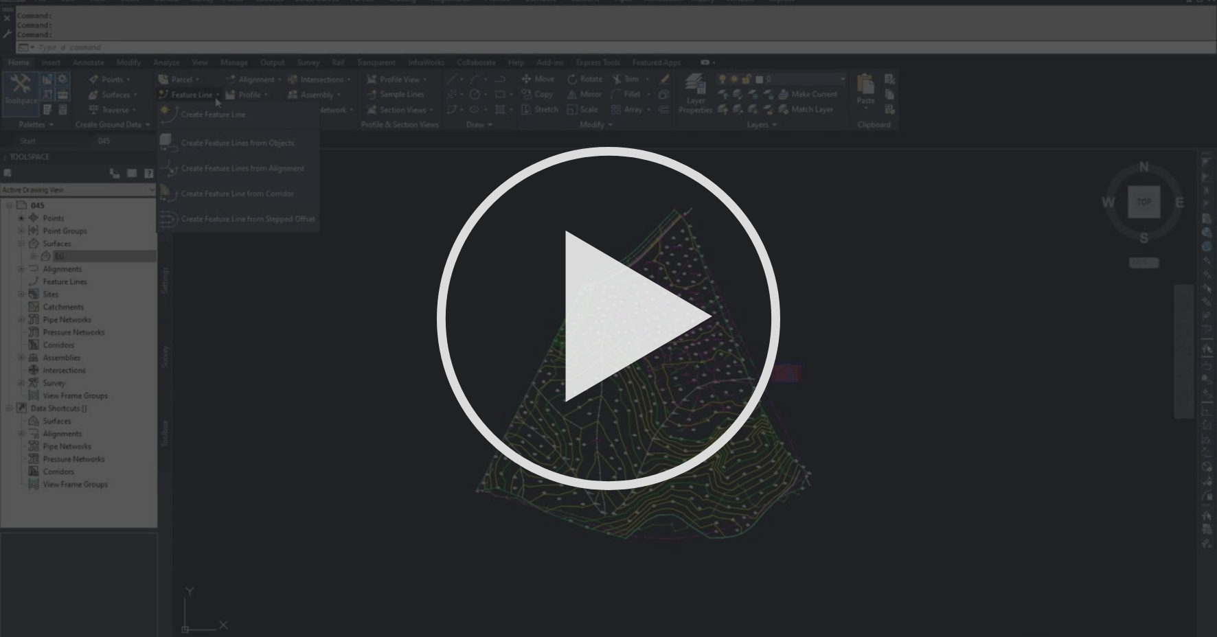 Create Feature Lines Points Parcels Surfaces And Grading Coursera