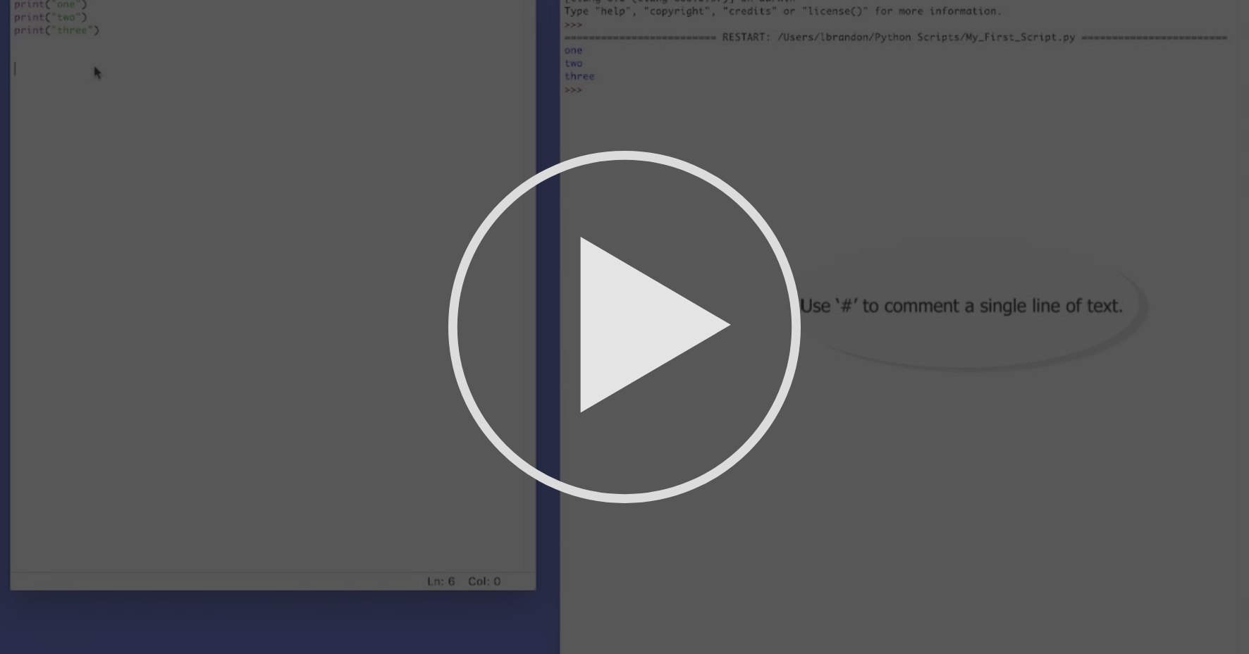 Adding Comments To Python Scripts Module 1 Course Introduction Intro To Programming And The
