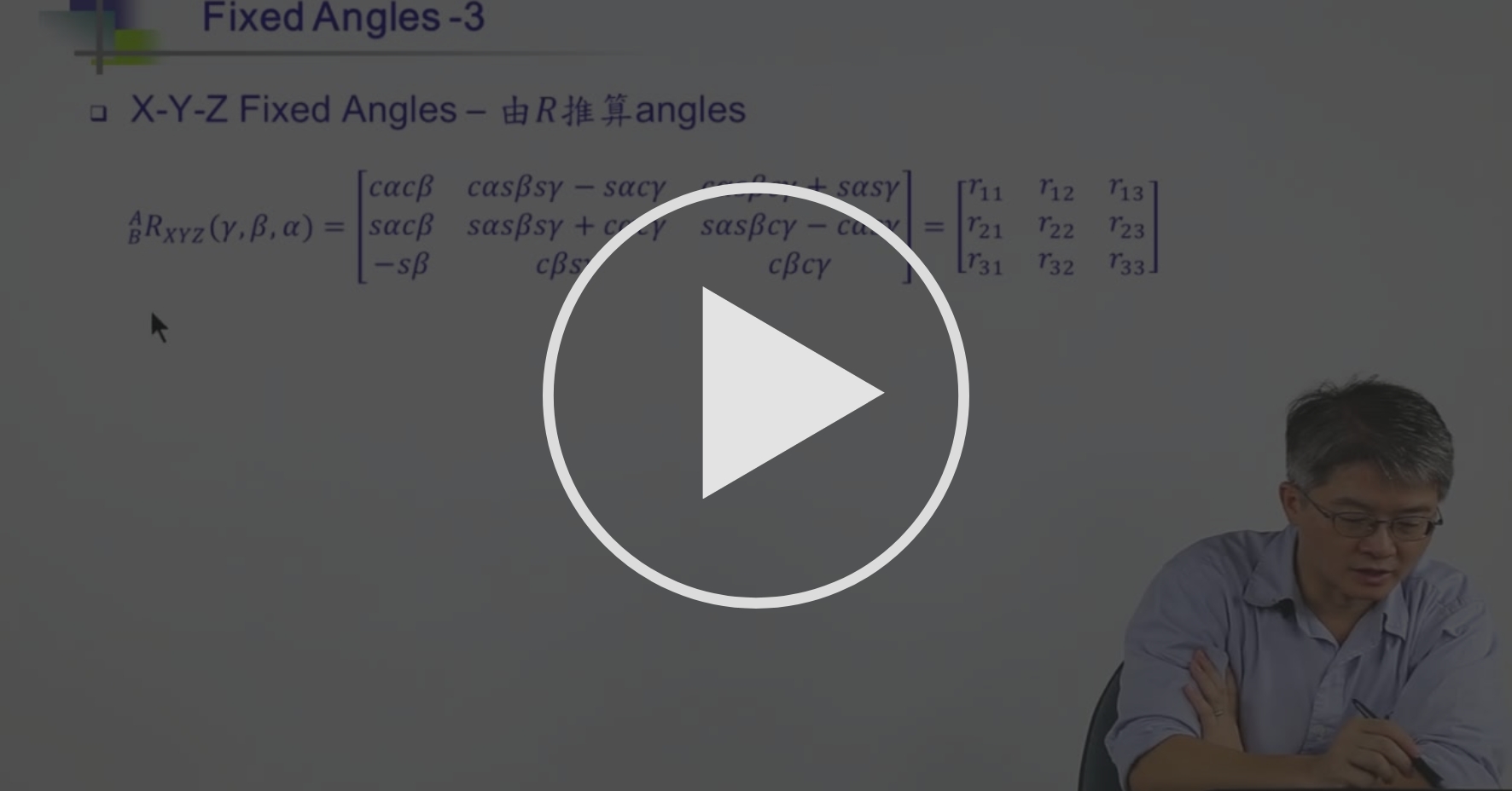 2-2_Fixed Angles 2 - 物體在空間運動之描述 (二) | Coursera