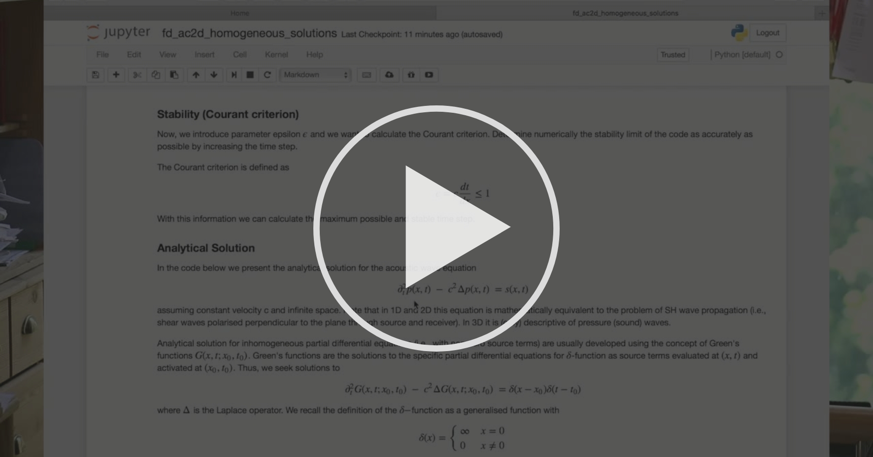 W4v3 Python Acoustic Waves 2d Week 04 The Finite Difference Method In 2d Numerical