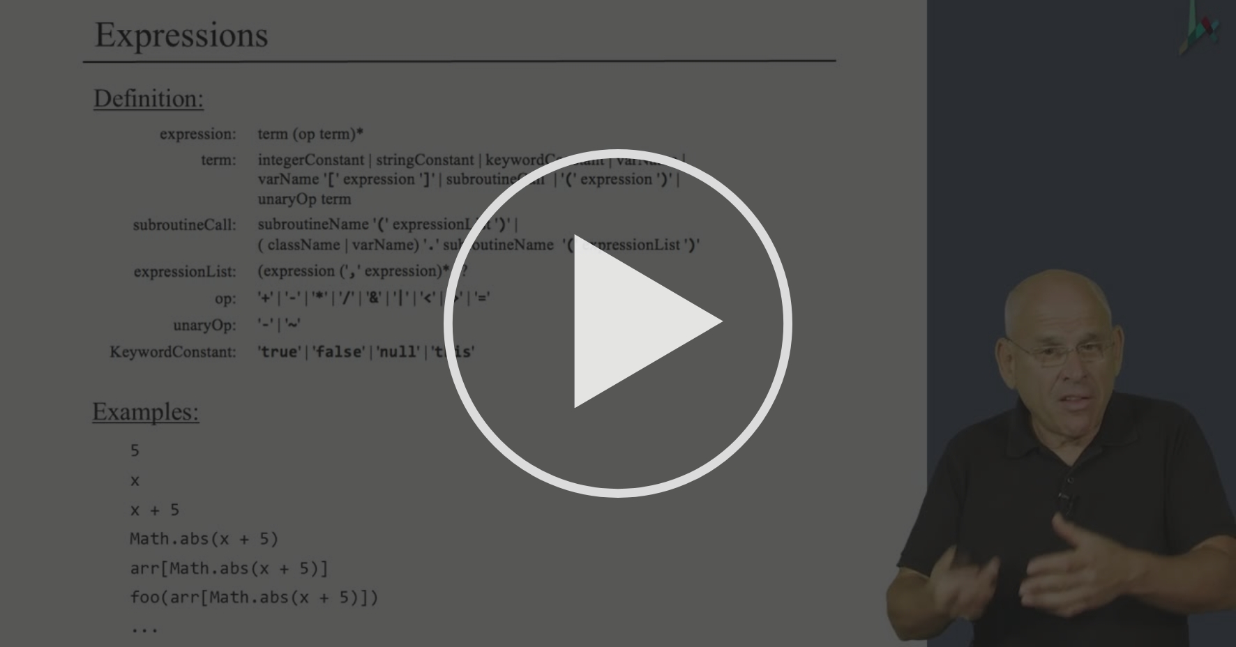 Unit 5.3: Handling Expressions - Compiler II: Code Generation | Coursera