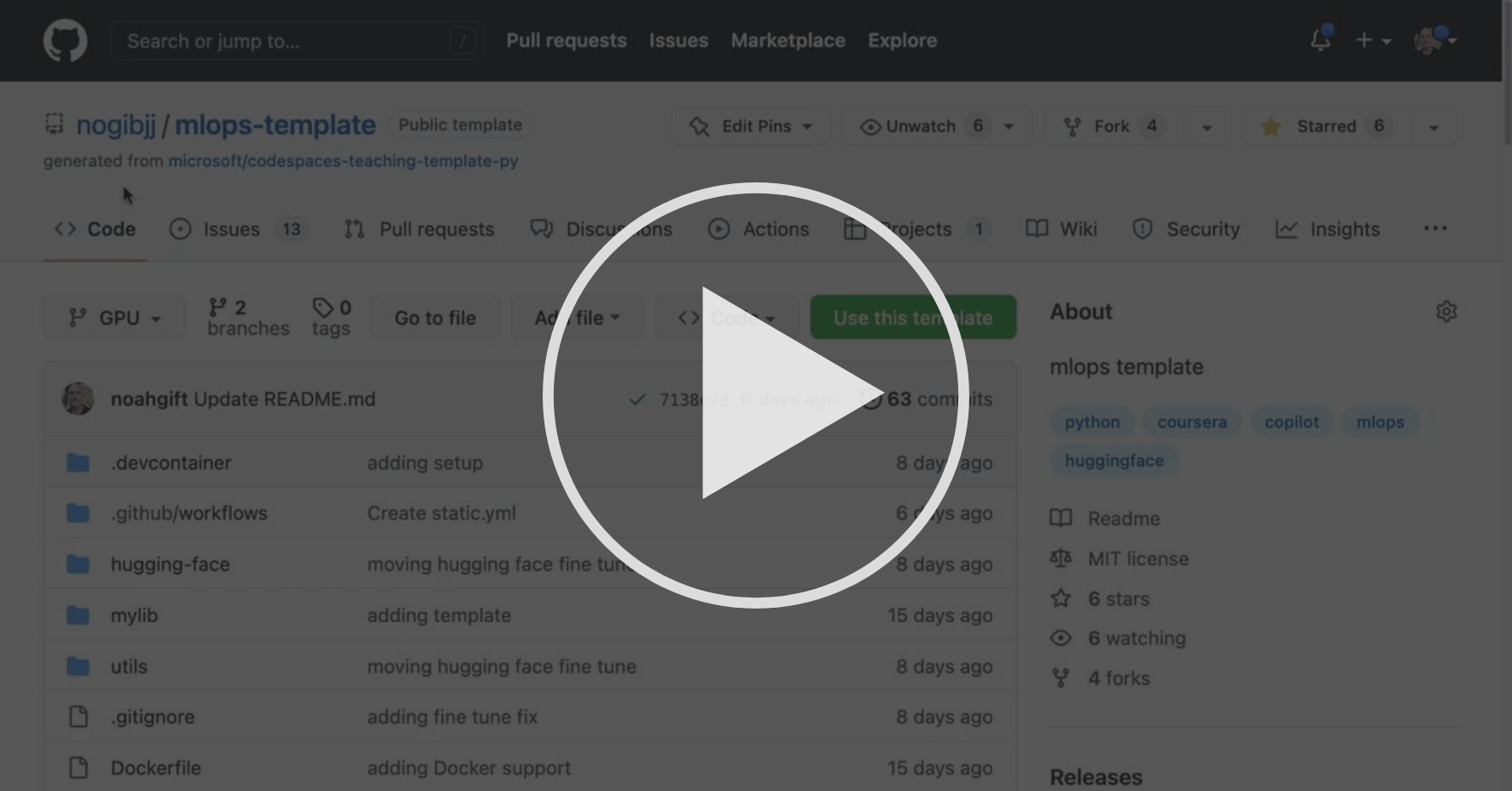 Using GPU Enabled Codespaces - Introduction to Hugging Face | Coursera