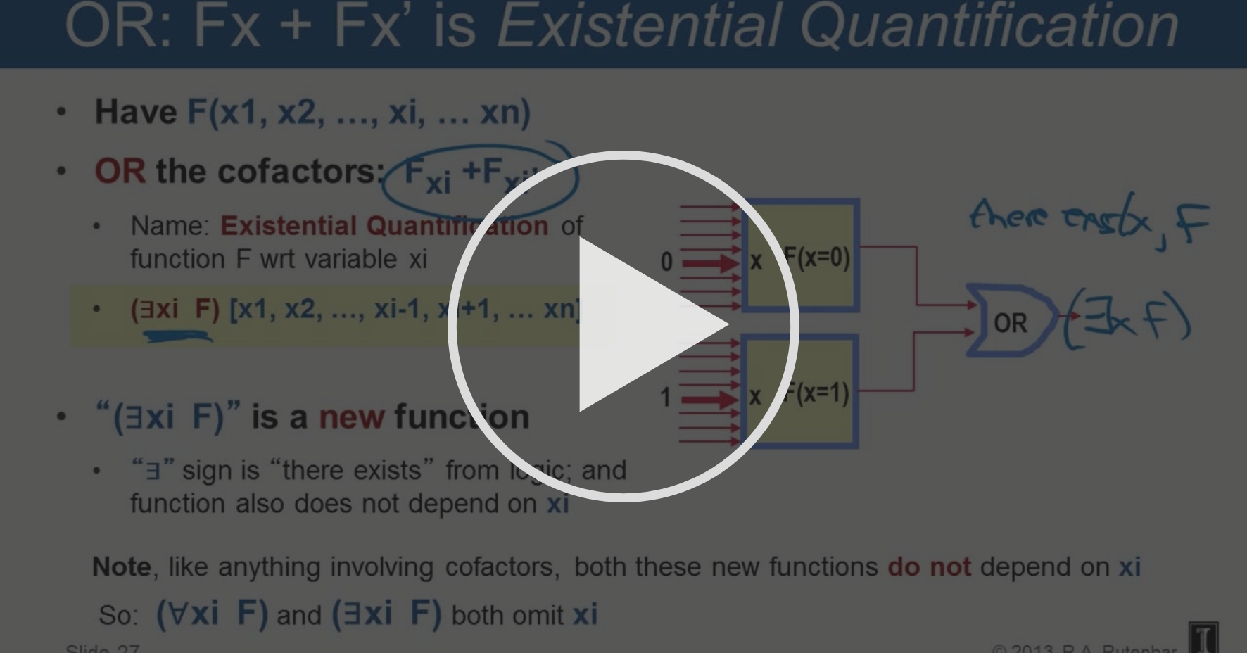 Computational Boolean Algebra Quantification Operators Computational Boolean Algebra Coursera