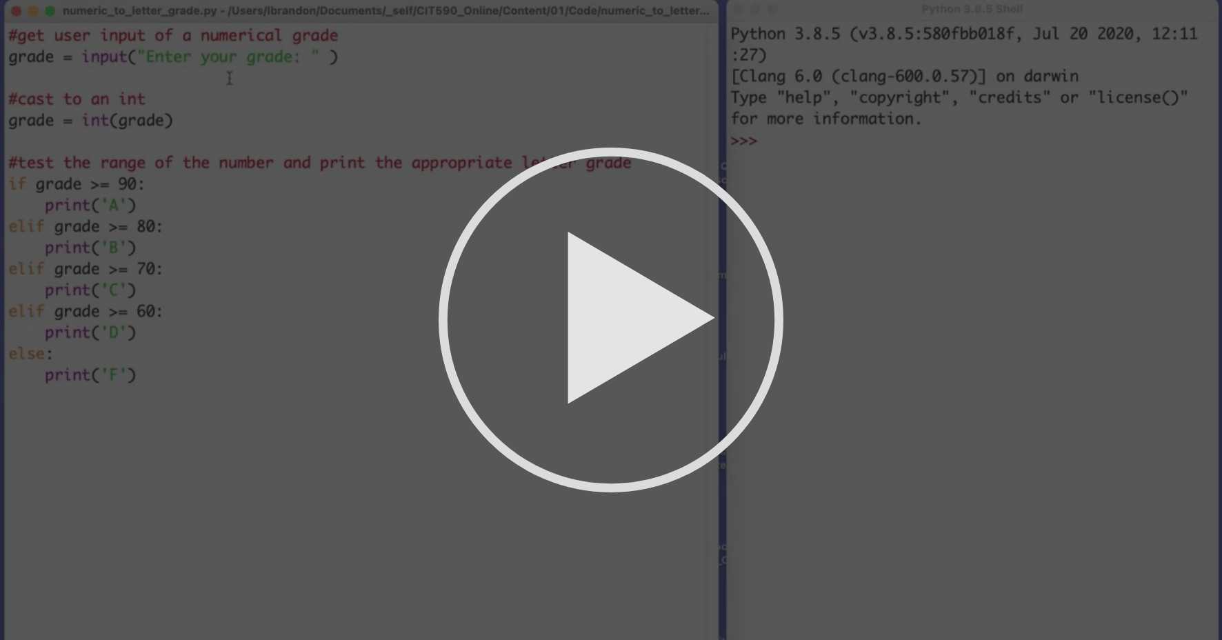 Coding Demonstration Creating A Function To Convert Numerical Grade