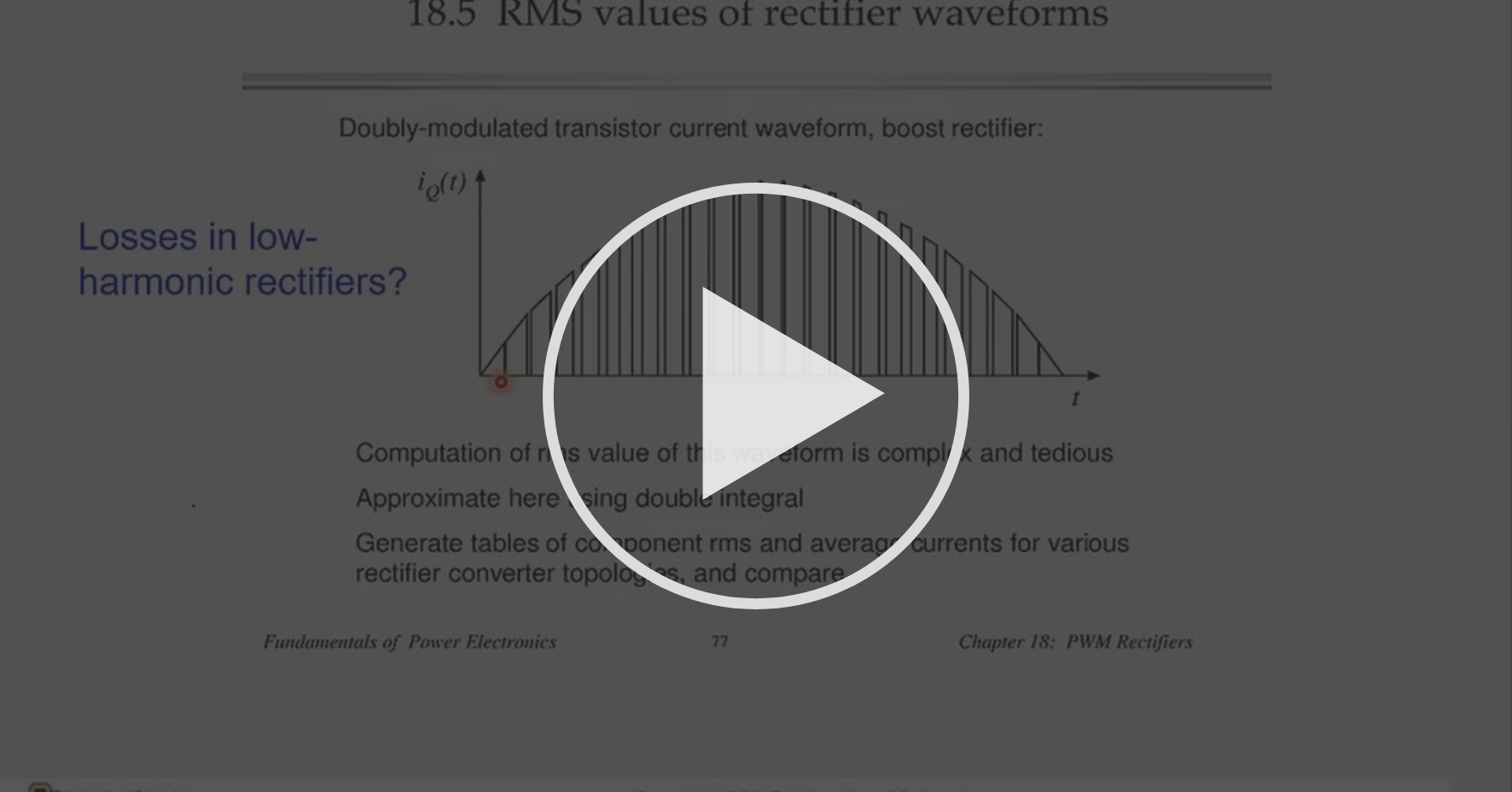 RMS Values of Rectifier Waveforms - Control of Power Factor Correction ...