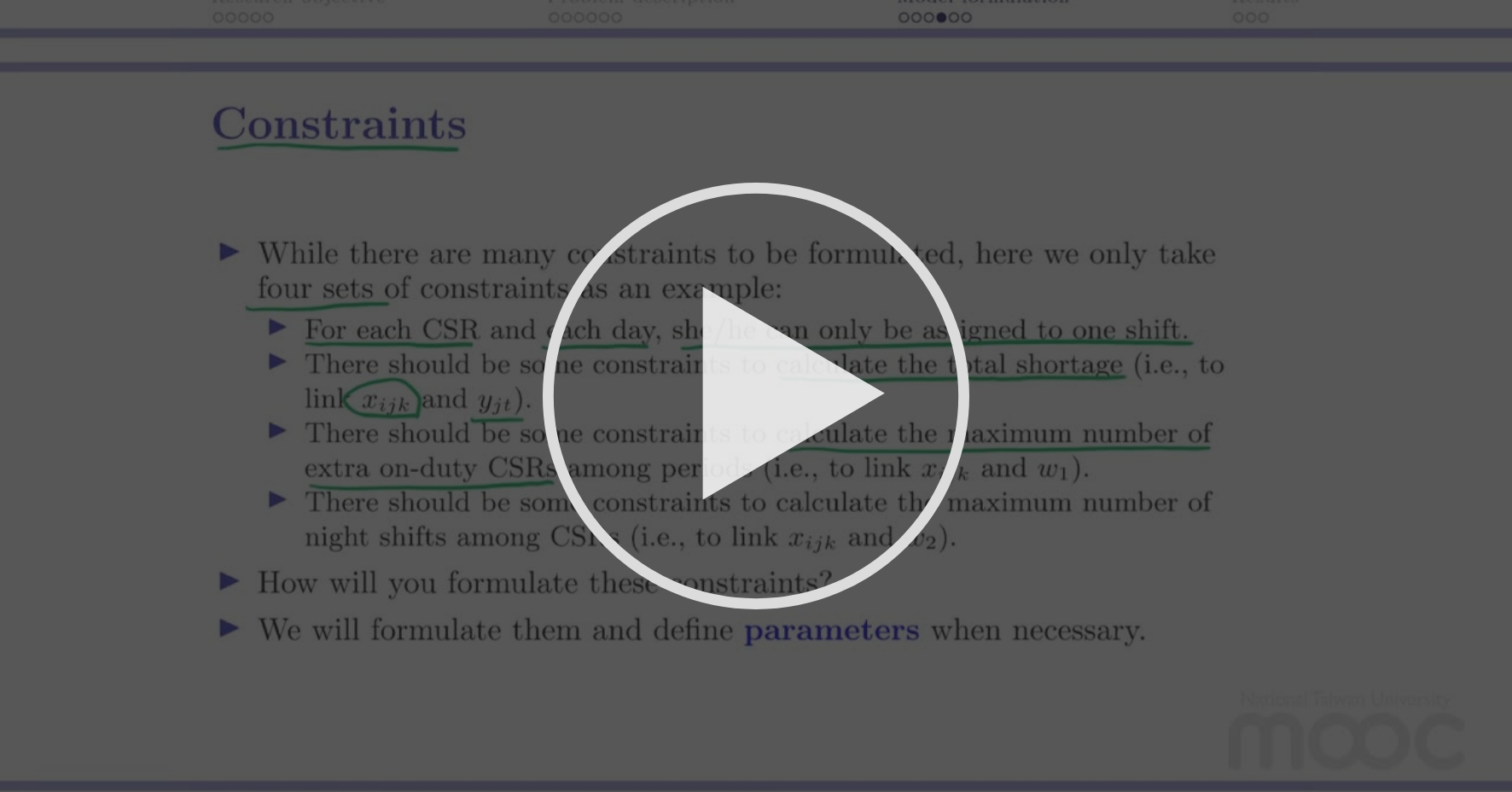 5-6: Model formulation - constraints. - Case Study: Personnel Scheduling | Coursera