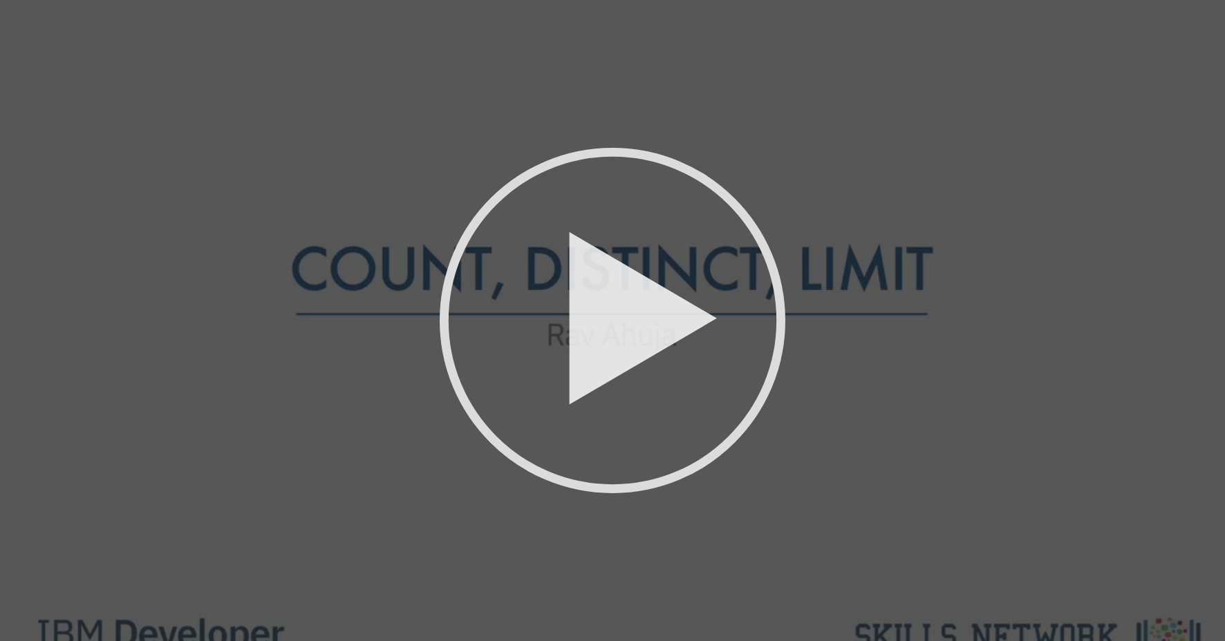 Count Distinct Limit Getting Started With Sql Coursera