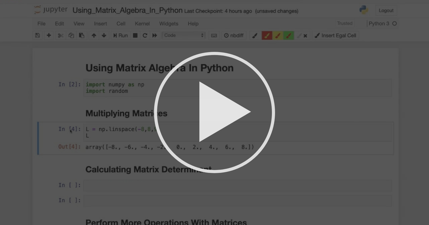 Using Matrix Algebra In Python Using Linear Algebra Concepts In Using Matrix Algebra In Python Using Linear Algebra Concepts In