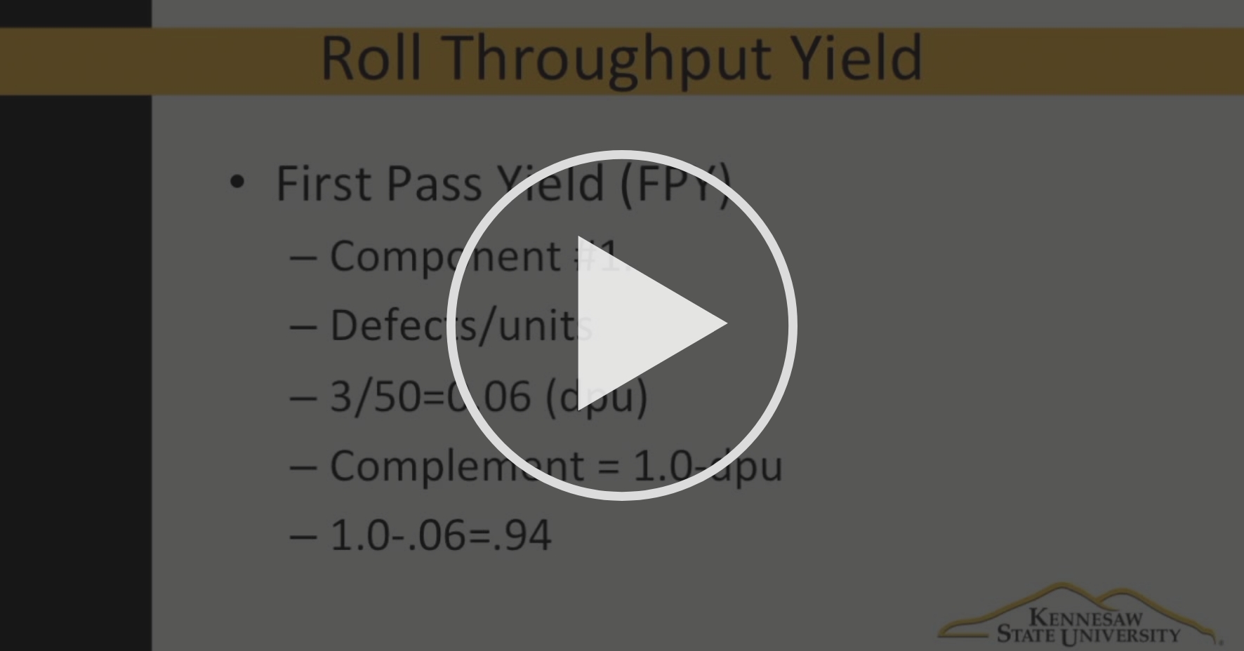 Roll Throughput Yield - Management and Planning Tools & Business ...