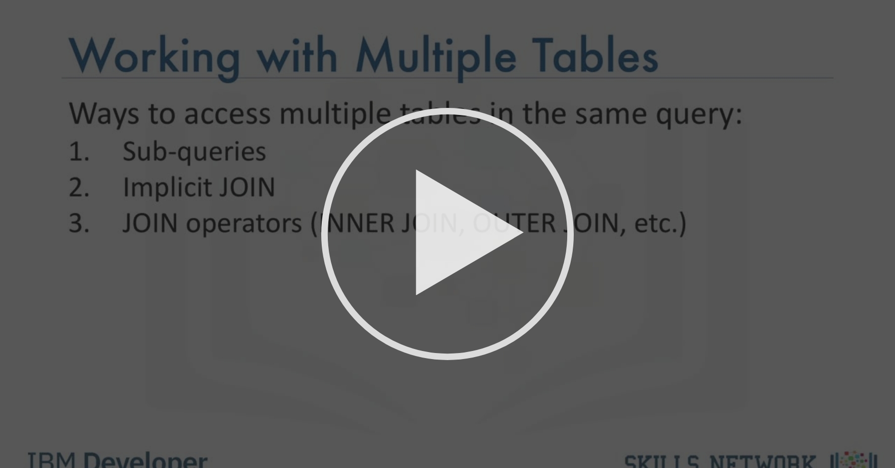 Working With Multiple Tables Intermediate Sql Coursera