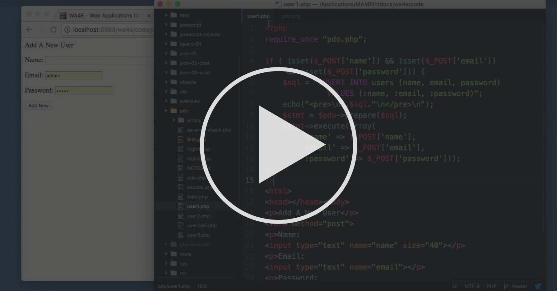 Code Walkthrough Inserting And Deleting Data Connecting Php And