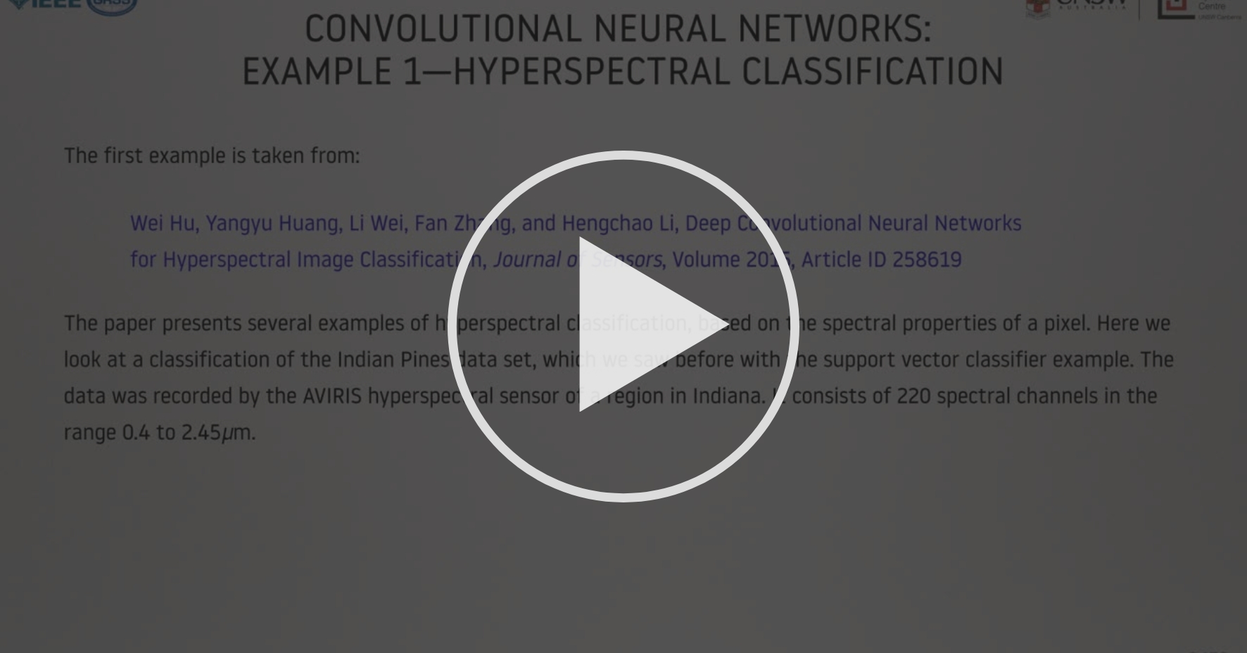 Module 2 Lecture 17: CNN examples in remote sensing - Week 9 Lectures ...