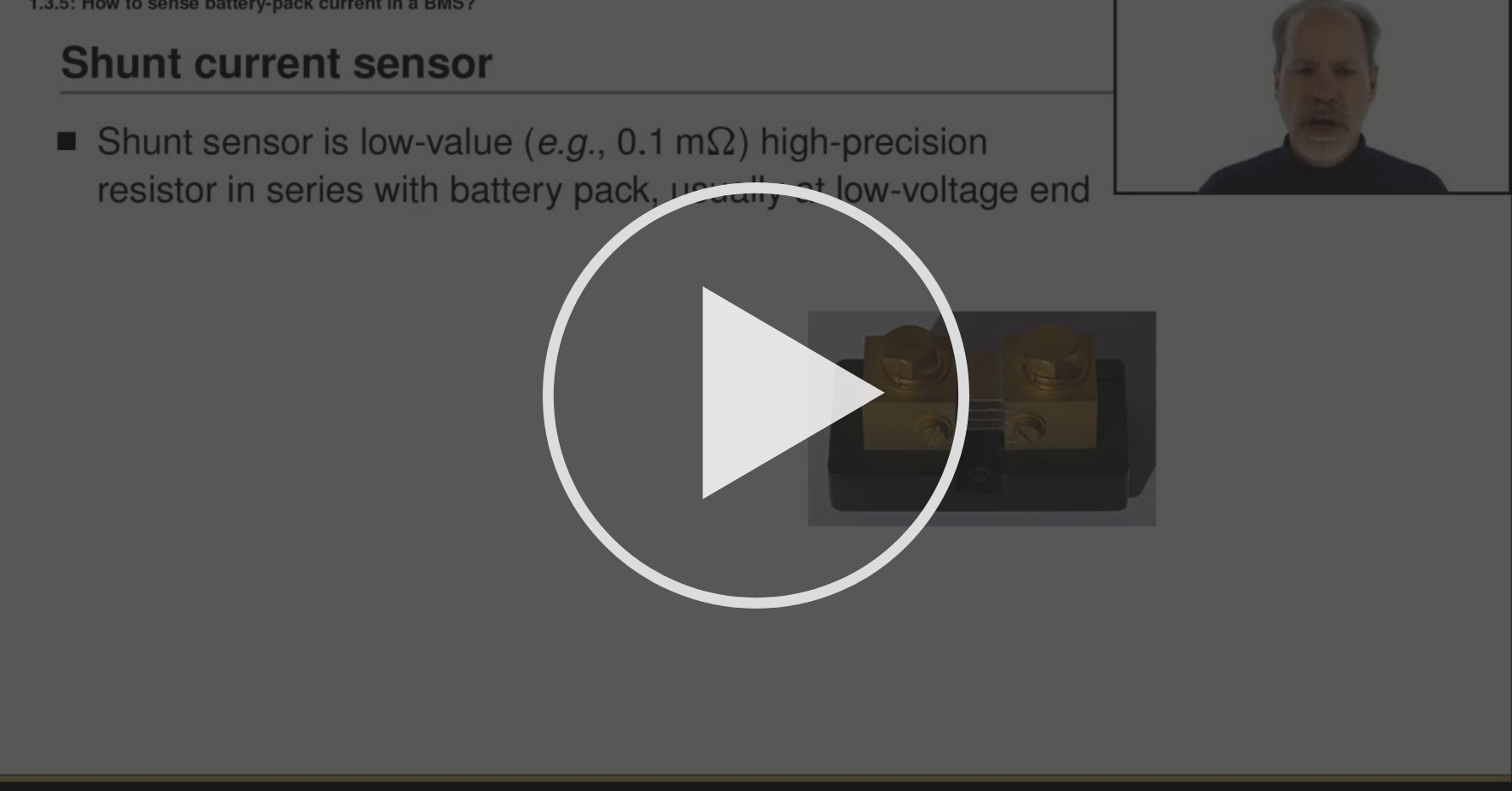 1.3.5: How to sense battery-pack current in a BMS? - BMS sensing and ...