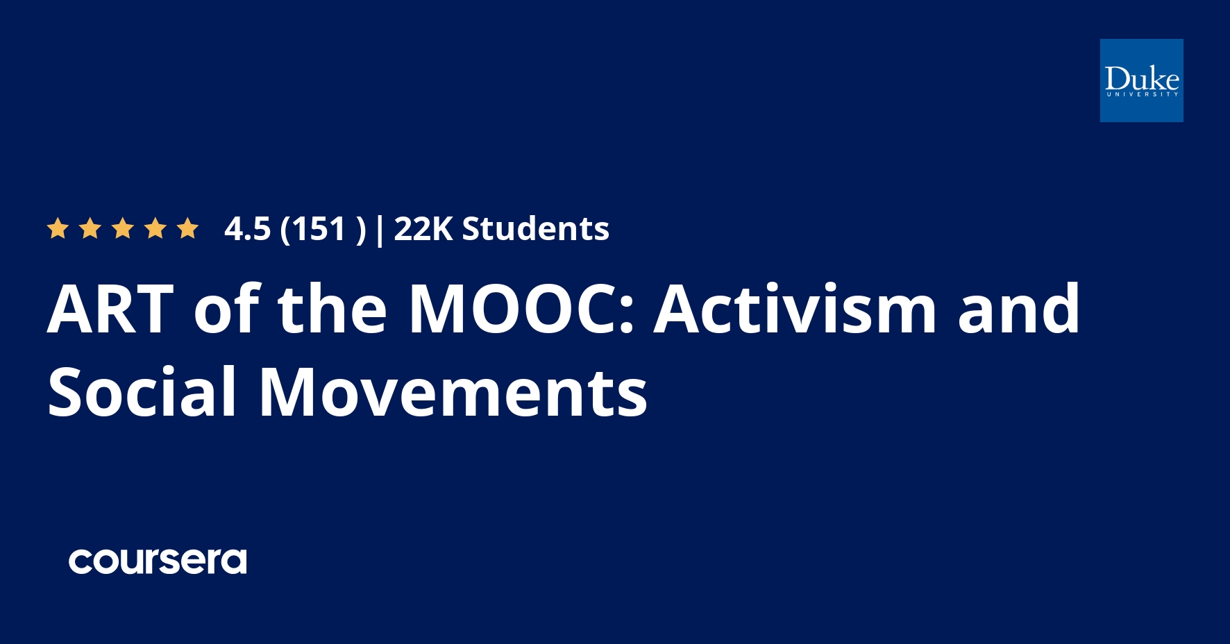 ART of the MOOC: Activism and Social Movements | Coursera
