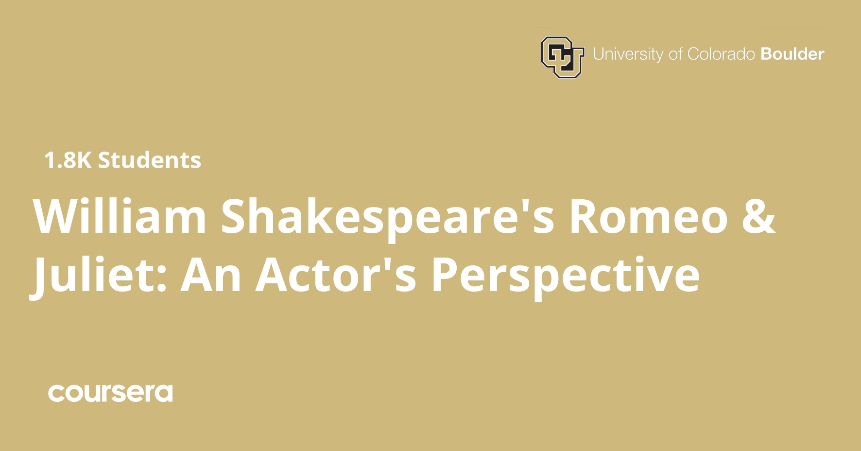 William Shakespeare's Romeo & Juliet: An Actor's Perspective | Coursera