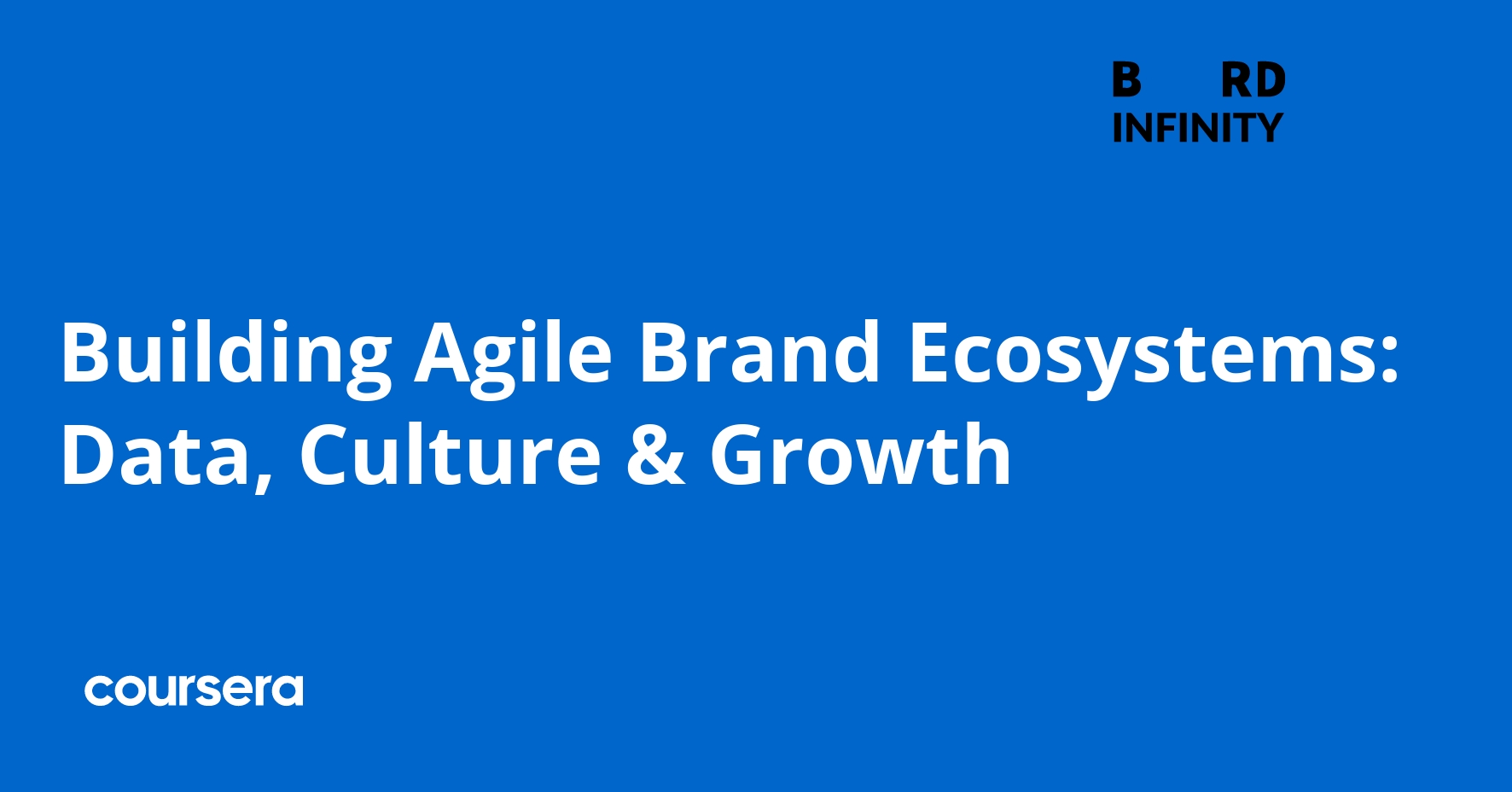 Building Agile Brand Ecosystems: Data, Culture & Growth | Coursera
