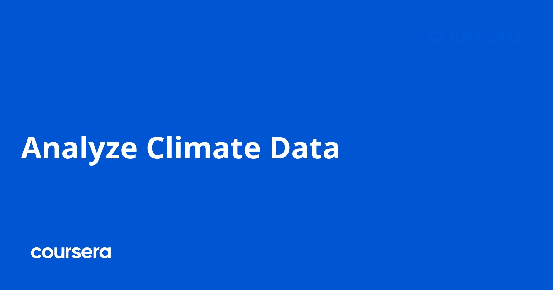 Analyze Climate Data | Coursera